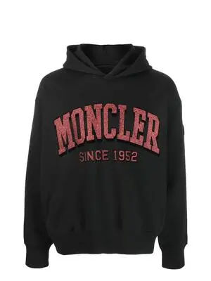 Moncler Glitter Logo Hoodie - Black