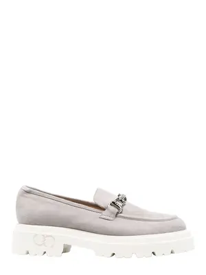 Casadei Calf Suede Loafers - Grey