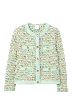 St. John Boucle-tweed Knit Jacket - Green