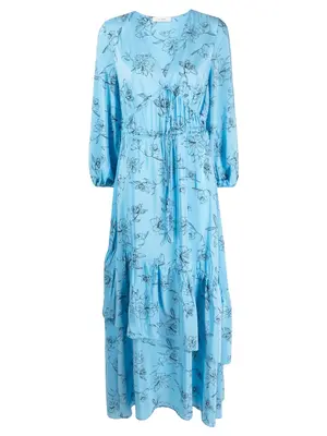 IVY OAK Floral-print Maxi Dress - Blue