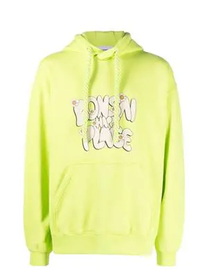 BONSAI Slogan-print Hoodie - Green