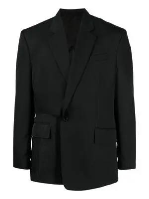 SONGZIO Asymmetric Notched Blazer - Black