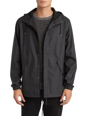 Rains Fishtail Hooded Rain Jacket - Black