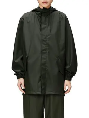 Rains Rains Fishtail Hooded Rain Jacket Green