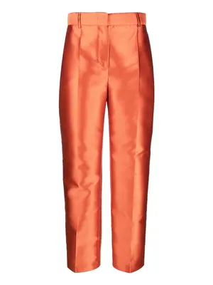 Alberta Ferretti Satin Straight-leg Trousers - Orange