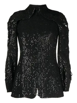 SAIID KOBEISY Saiid Kobeisy Sequin Ripped Jacket