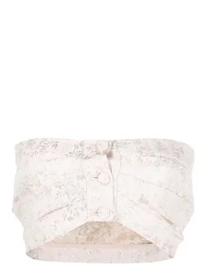 Philosophy Di Lorenzo Serafini Jacquard Bandeau Crop Top - Pink