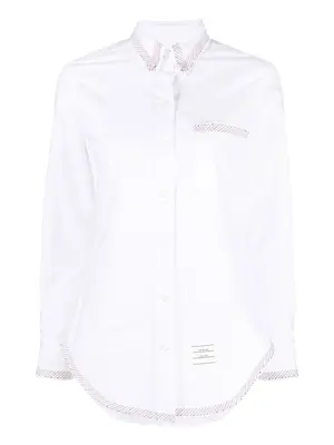 Thom Browne Rwb Trim Oxford Shirt - White