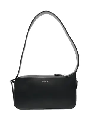 COURREGES Leather Racer Shoulder Bag - Black
