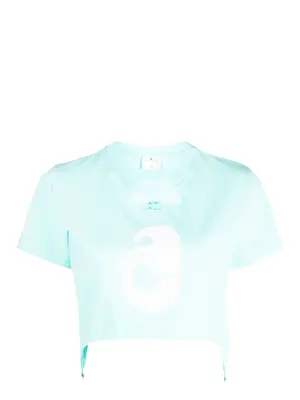 COURREGES Suspenders-effect Cropped T-shirt - Blue
