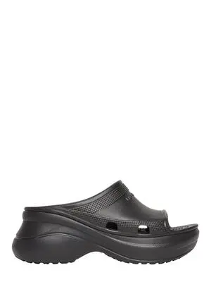 Balenciaga X Crocs Perforated Rubber Slides - Black