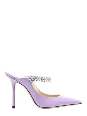 JIMMY CHOO Bing 100mm Crystal-embellished Mules - Purple