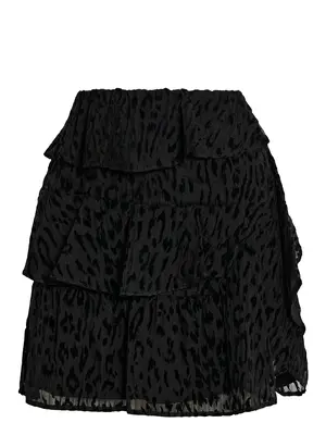 IRO PARIS Looks Tiered Fil Coupé Silk-chiffon Mini Skirt - Black