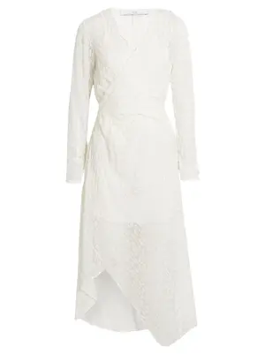 IRO PARIS Lexa Wrap-effect Devoré Silk-chiffon Midi Dress - Ivory