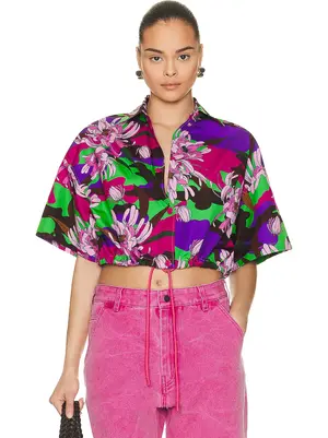 Moncler Floral Cropped Shirt - Pink