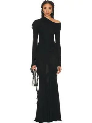 BLUMARINE Off-the-Shoulder Gown