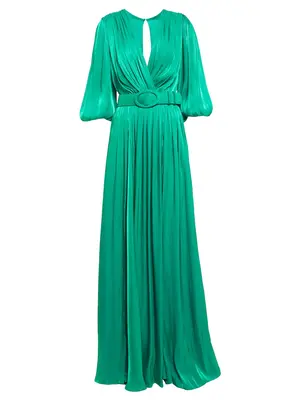 Costarellos Brennie Georgette Gown - Green