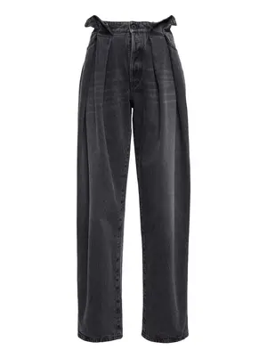 Off-White Pleated High-rise Jeans - Black