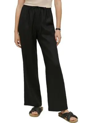 REFORMATION Olina Tie Waist Pants - Black