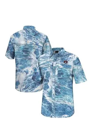 COLOSSEUM Auburn Tigers Realtree Aspect Charter Full-button Fishing Shirt - Blue