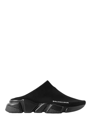 Balenciaga Speed Printed Recycled-knit Mules - Black