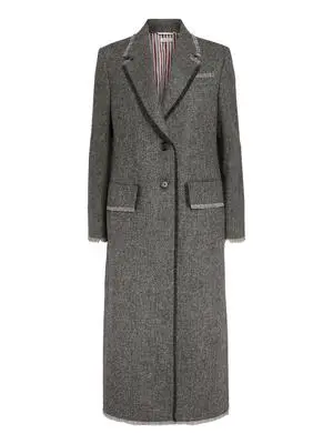 Thom Browne Wide-lapel Tailored Overcoat - Grey