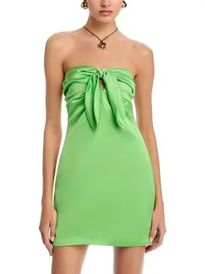 Ramy Brook Orion Tie Detailed Dress - Bright Lime