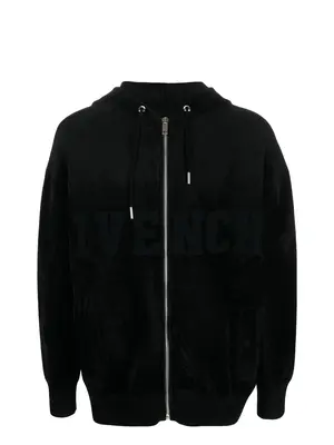 Givenchy Logo-print Zip-up Hoodie - Black