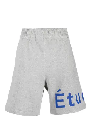 ÉTUDES STUDIO Logo-print Organic Cotton Shorts - Grey