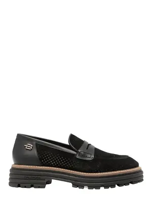 BALDININI Bead-detail Suede Loafers - Black
