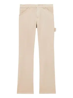COURREGES Velvet-effect Flared Trousers - Neutrals
