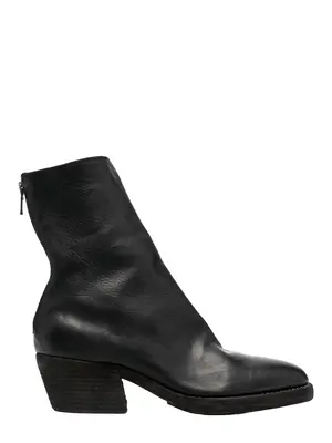 Guidi Zip-up Leather Ankle Boots - Black