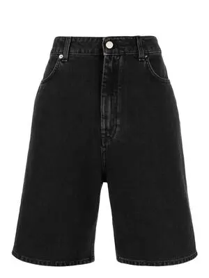 Loulou De Saison Washed Denim Shorts - Black