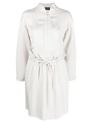 Emporio Armani Draped Shirt Dress - Neutrals