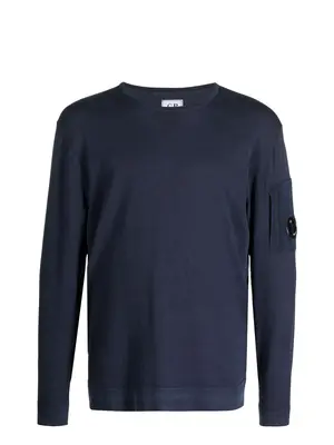 C.P. COMPANY Crew Neck Cotton Sweatshirt - Blue