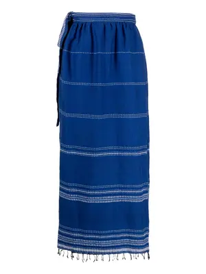 LEMLEM Inku Cotton Wrap Skirt - Blue