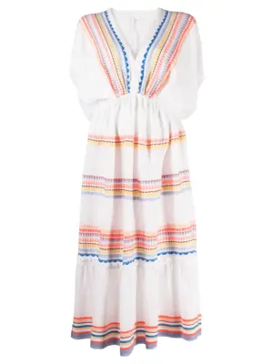 LEMLEM Bekah Plunging V-neck Dress - White