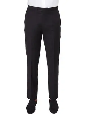 9TOFIVE Solid Wool Tuxedo Pants - Black