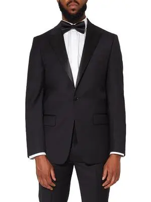 9TOFIVE Peak Lapel Solid Wool Tuxedo Jacket