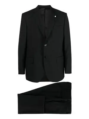 LUIGI BIANCHI MANTOVA Single-breasted Virgin-wool Suit - Black