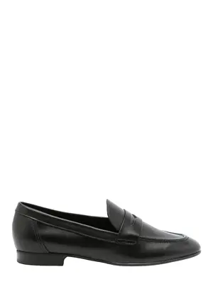STUDIO CHOFAKIAN Almond Toe Leather Loafers - Black