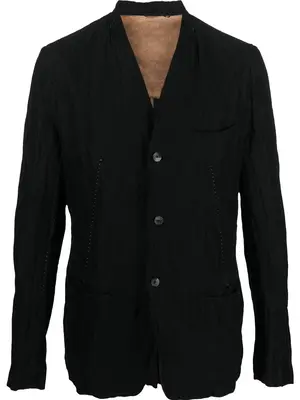 Masnada Textured Cotton-blend Blazer - Black