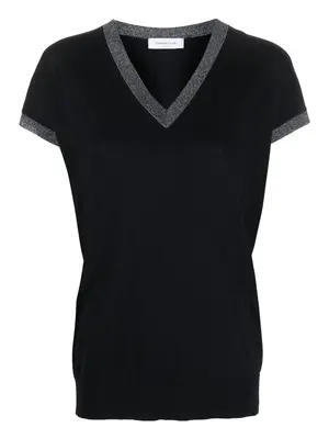 Fabiana Filippi Glitter-detailing Knitted Top - Blue