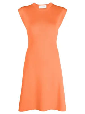 YVES SALOMON Fine-ribbed Mini Dress - Orange