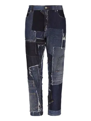 DOLCE & GABBANA Dolce & Gabbana Patchwork-Denim Tapered-Leg Jeans