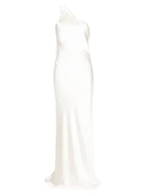 Michelle Mason Michelle Mason Single-Shoulder Maxi Dress White