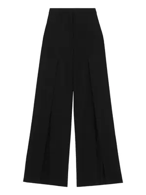 Burberry Wool Wide-leg Trousers - Black