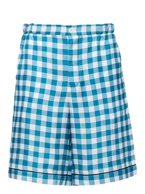 Prada Check-print Bermuda Shorts - Blue