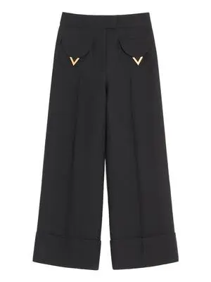 Valentino Garavani Valentino Crepe Couture Trousers Black