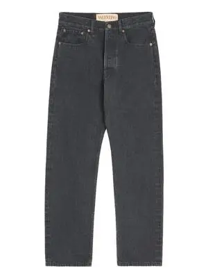 Valentino Garavani Regular Fit Denim Pants - Black